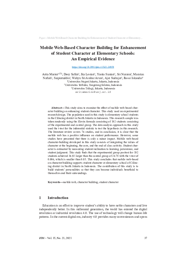 (PDF) Mobile Web-Based Character Building for Enhancement of Student ...