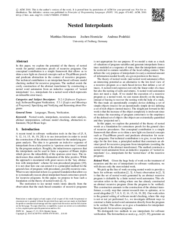 (PDF) Nested interpolants