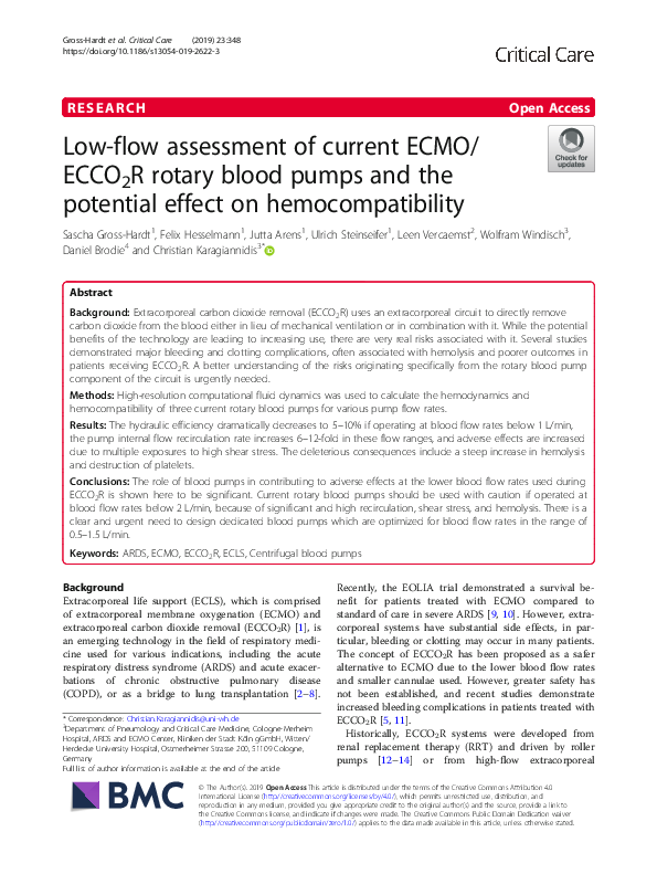 (PDF) Low-flow assessment of current ECMO/ECCO2R rotary blood pumps and ...