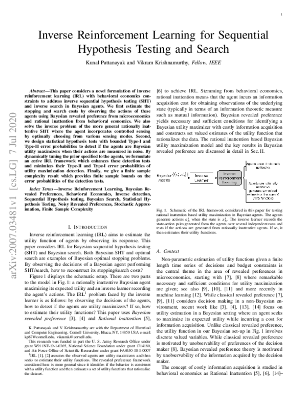 (PDF) Inverse Reinforcement Learning for Sequential Hypothesis Testing ...