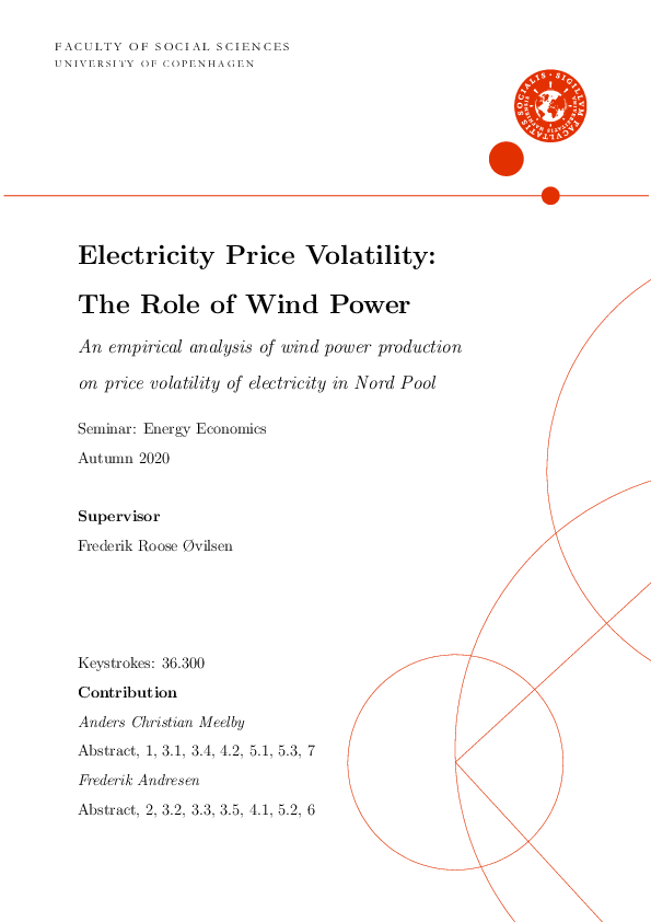 (PDF) Electricity Price Volatility: The Role of Wind Power