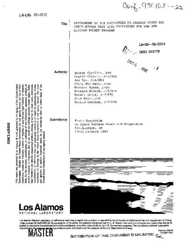 (PDF) Assessment of the facilities on Jackass Flats and other Nevada ...