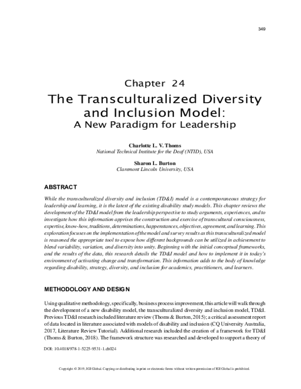 (PDF) The Transculturalized Diversity and Inclusion Model