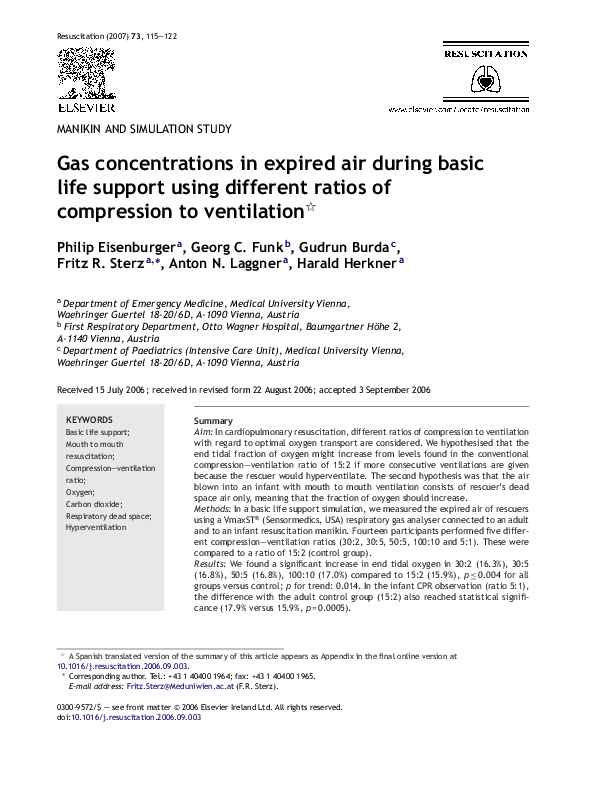 (PDF) Gas concentrations in expired air during basic life support using ...