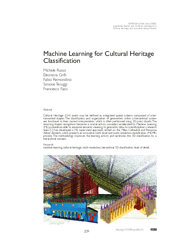(PDF) Machine Learning for Cultural Heritage Classification