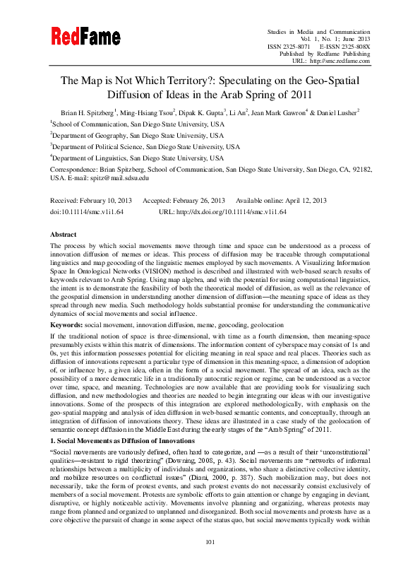 (PDF) The Map is Not Which Territory?: Speculating on the Geo-Spatial ...