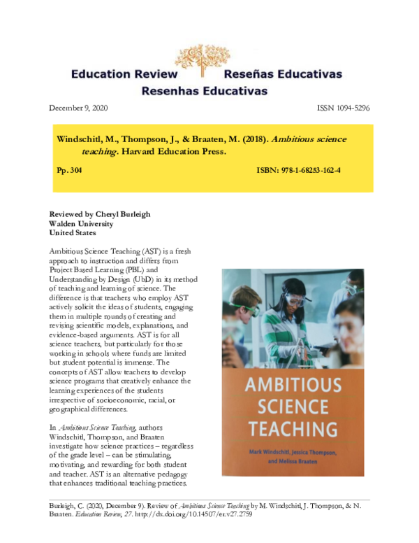 (PDF) Review of Ambitious science teaching