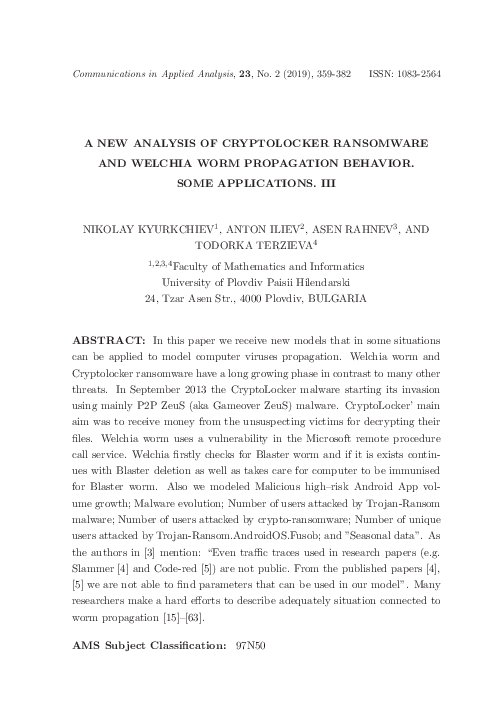 (PDF) A New Analysis of Cryptolocker Ransomware and Welchia Worm ...