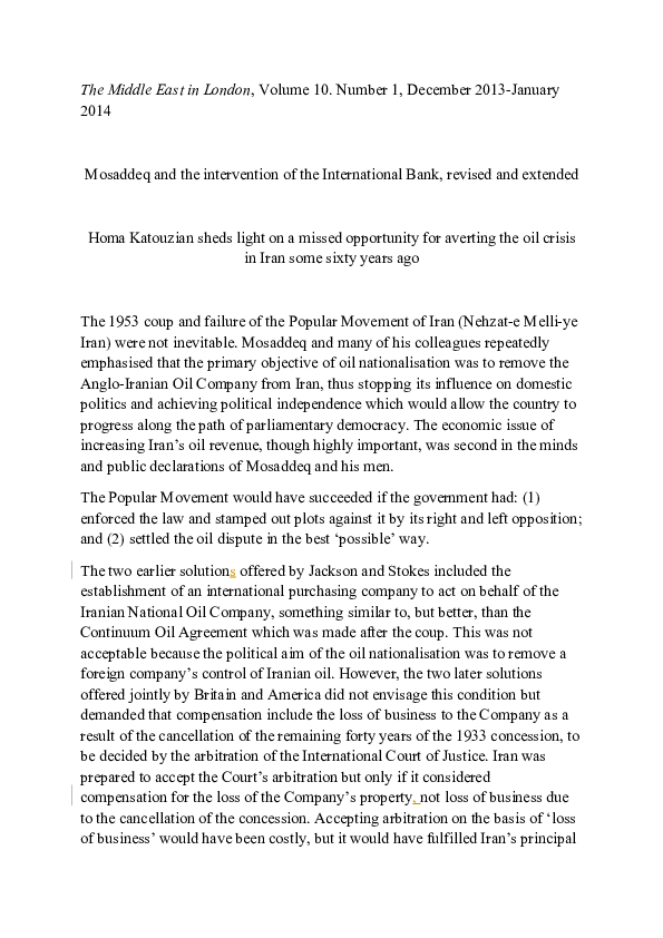 (DOC) Mosaddeq and the Intervention of the International Bank revised ...