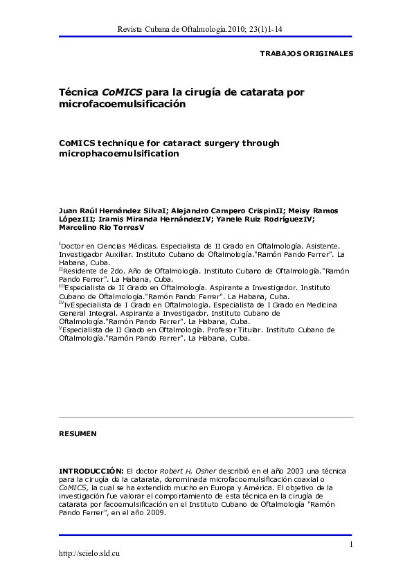 (PDF) CoMICS technique for cataract surgery through ...