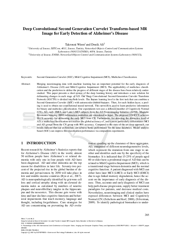 Pdf Deep Convolutional Second Generation Curvelet Transform Based Mr Image For Early Detection