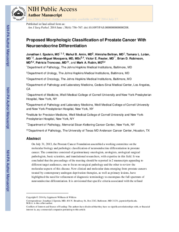 (PDF) Proposed Morphologic Classification of Prostate Cancer With ...