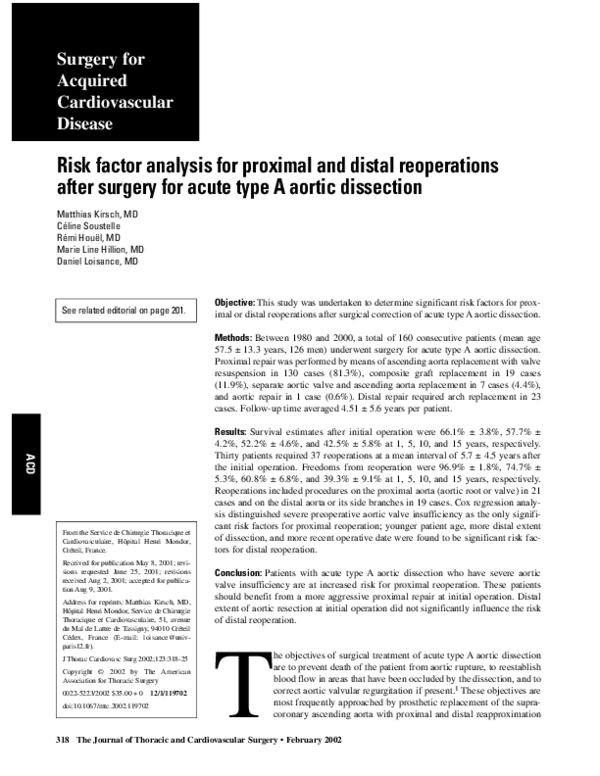 (PDF) Risk Factor Analysis for Proximal and Distal Reoperations After ...