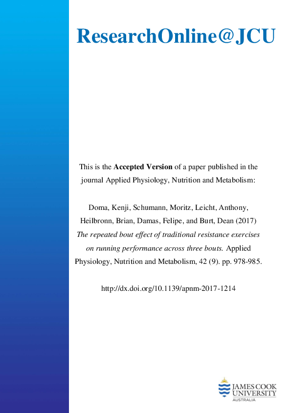 (PDF) The repeated bout effect of traditional resistance exercises on ...