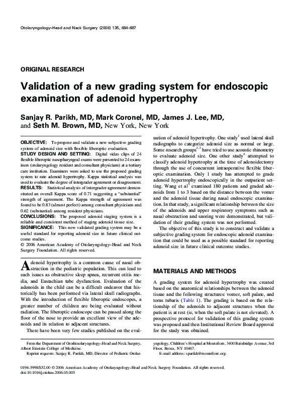 (PDF) Validation of a New Grading System for Endoscopic Examination of ...