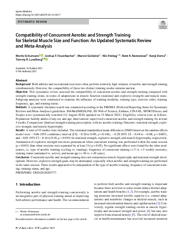 (PDF) Compatibility of Concurrent Aerobic and Strength Training for ...