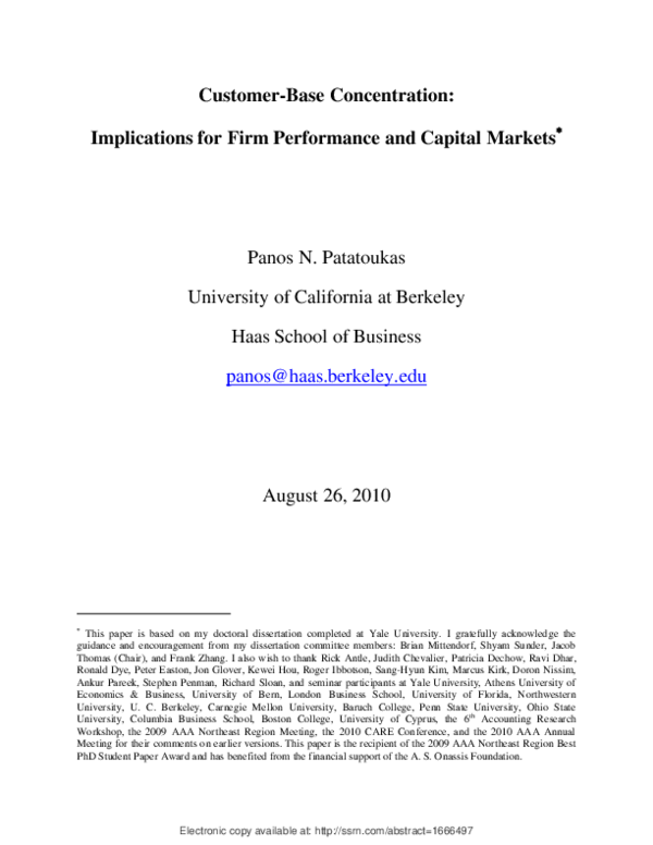 (PDF) Customer-base concentration: Implications for firm performance ...