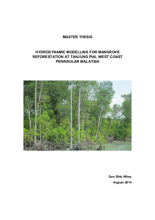 (PDF) Hydrodynamic modelling for mangrove reforestation at Tanjung Piai ...