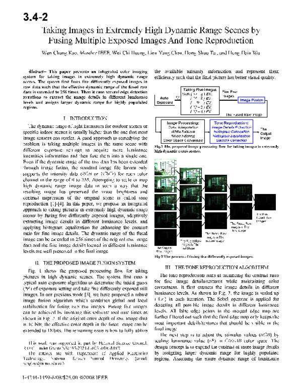 (PDF) Taking Images in Extremely High Dynamic Range Scenes by Fusing Multiple Exposed Images And ...