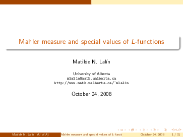 (PDF) Mahler measure and special values of L-functions | Matilde Lalin - Academia.edu
