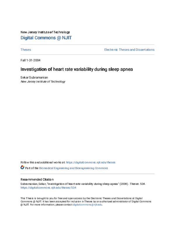 (PDF) Heart Rate Variability Analysis in Sleep Apnea Patients