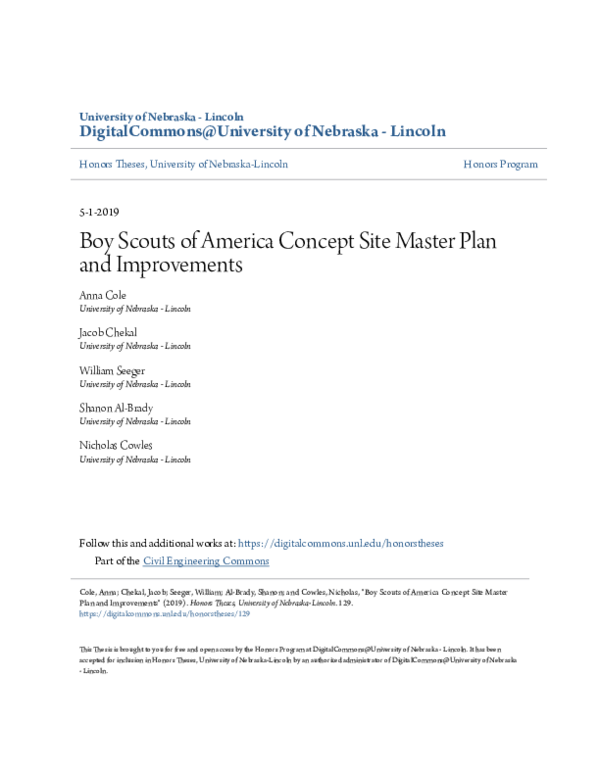 (PDF) Boy Scouts of America Concept Site Master Plan and Improvements