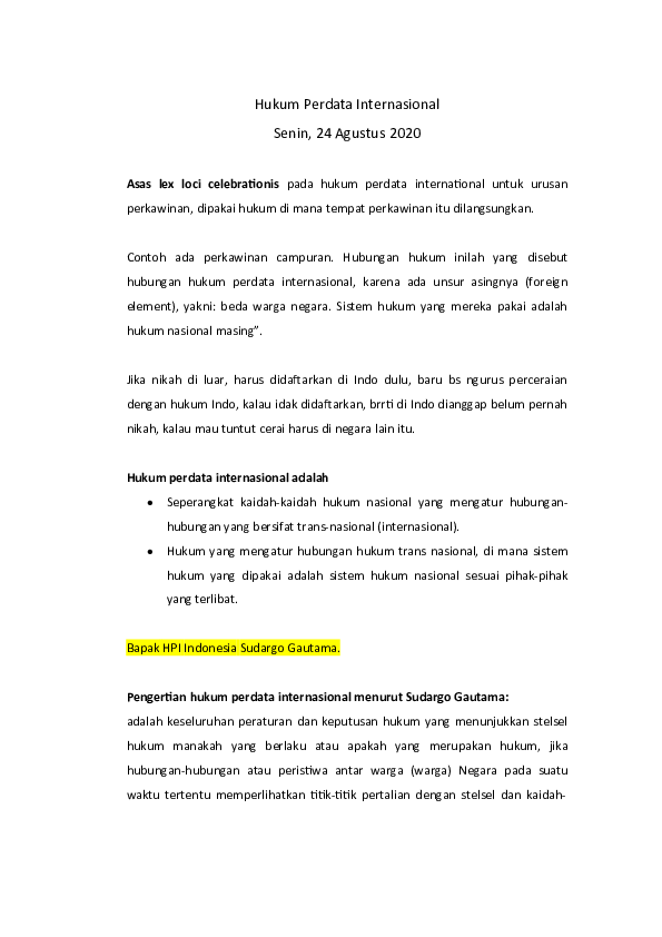 (DOC) Catatan hukum perdata internasional