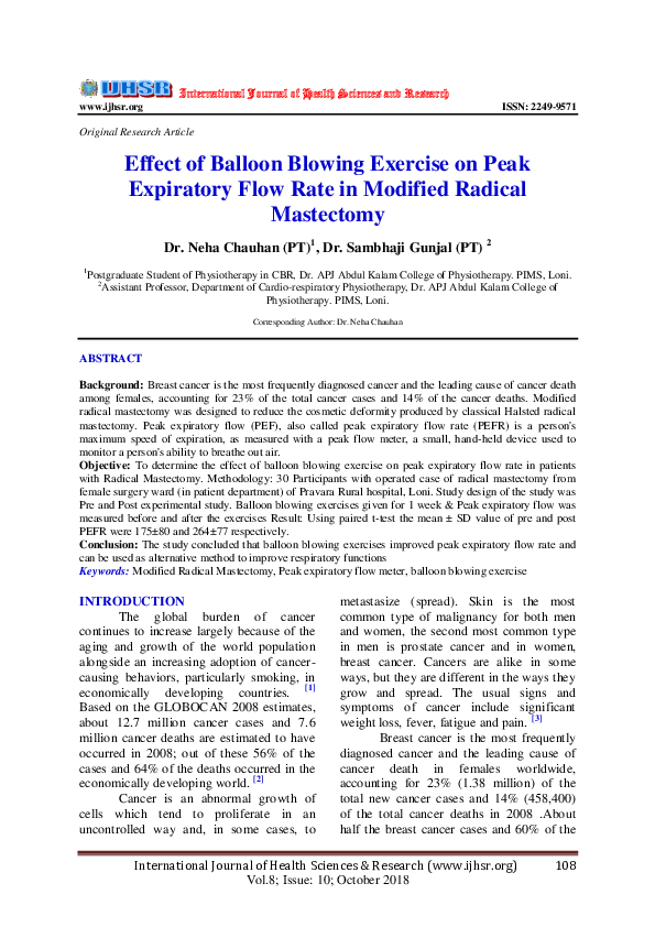 (PDF) Effect of Balloon Blowing Exercise on Peak Expiratory Flow Rate ...