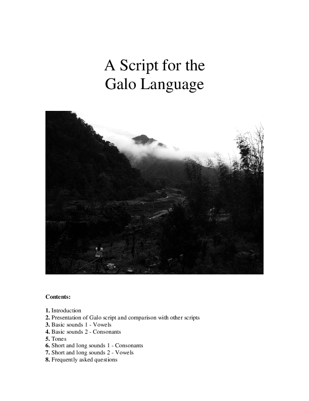 (PDF) A Script for the Galo Language