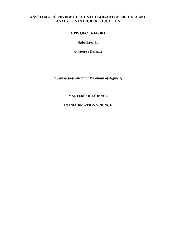 (PDF) A SYSTEMATIC REVIEW OF THE STATE-OF-ART OF BIG DATA AND ANALYTICS IN HIGHER EDUCATION A ...