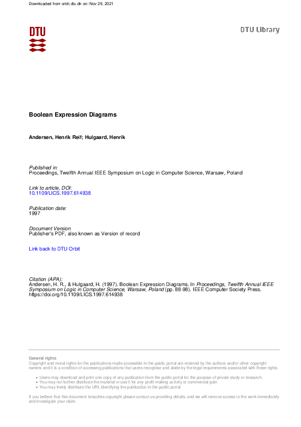 (PDF) Boolean expression diagrams
