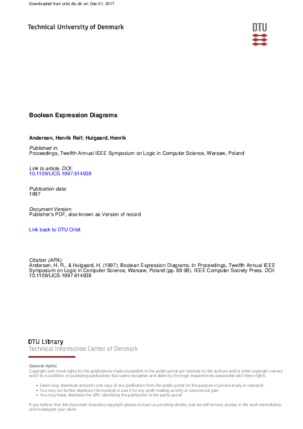 (PDF) Boolean Expression Diagrams