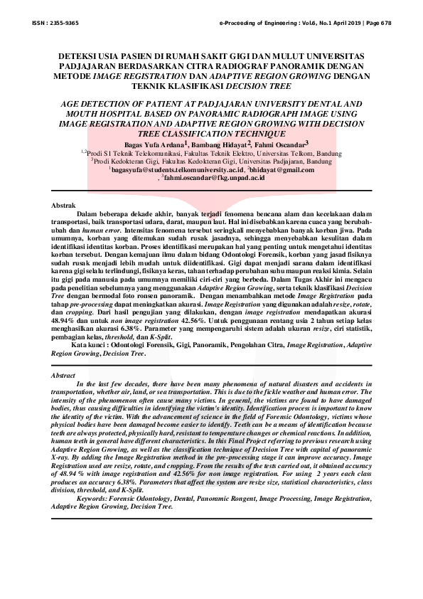 (PDF) Deteksi Usia Pasien Di Rumah Sakit Gigi Dan Mulut Universitas ...