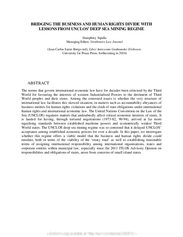 (PDF) Bridging the Business and Human Rights Divide with Lessons from ...