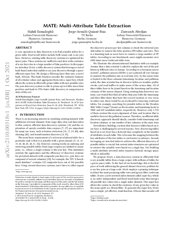 (PDF) MATE: Multi-Attribute Table Extraction