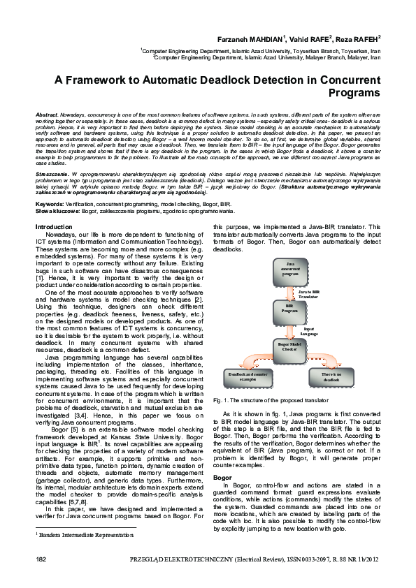 (PDF) A Framework to Automatic Deadlock Detection in Concurrent Programs