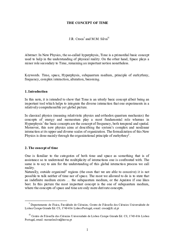 (PDF) The Concept of Time