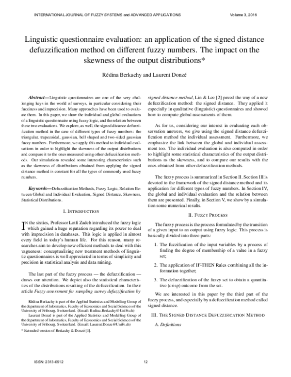 (PDF) Linguistic questionnaire evaluation : an application of the signed distance ...