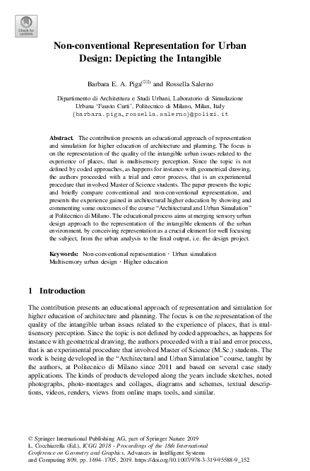 (PDF) Non-conventional Representation for Urban Design: Depicting the ...