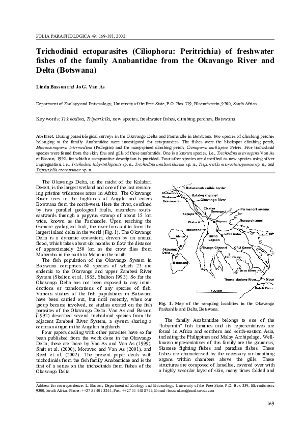 (PDF) Trichodinid ectoparasites (Ciliophora: Peritrichida) of ...