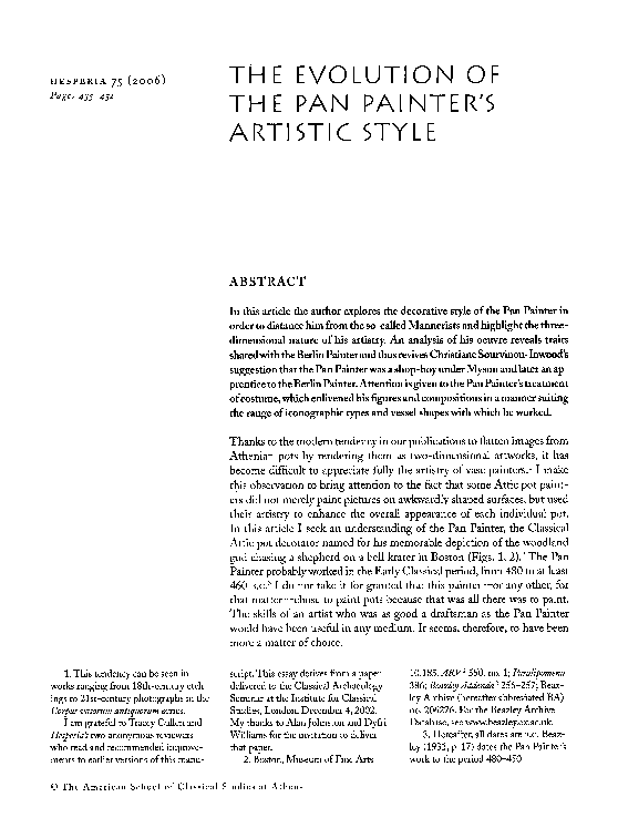 (PDF) The Evolution of the Pan Painter's
