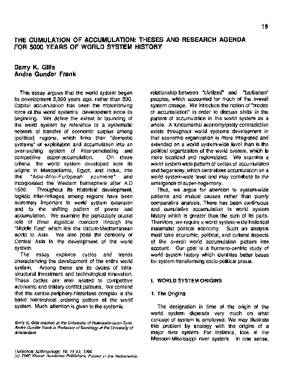 (PDF) The cumulation of accumulation: Theses and research agenda for ...