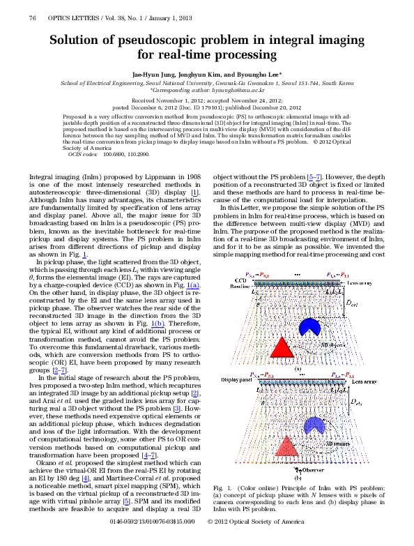 (PDF) Solution of pseudoscopic problem in integral imaging for real ...