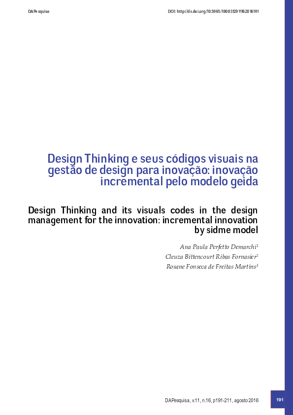 (PDF) Design Thinking e seus códigos visuais na gestão de design para ...
