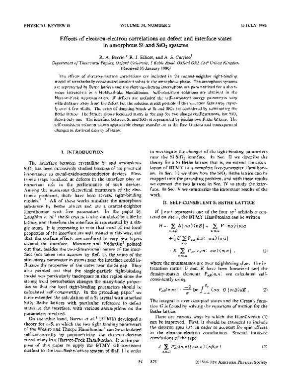 (PDF) Electron Correlations in Amorphous Si and SiO2