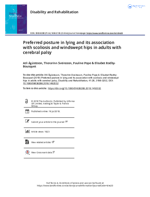 (PDF) Preferred posture in lying and its association with scoliosis and ...
