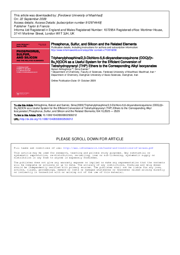 (PDF) Bu4N]OCN as a Useful System for the Efficient Conversion of ...