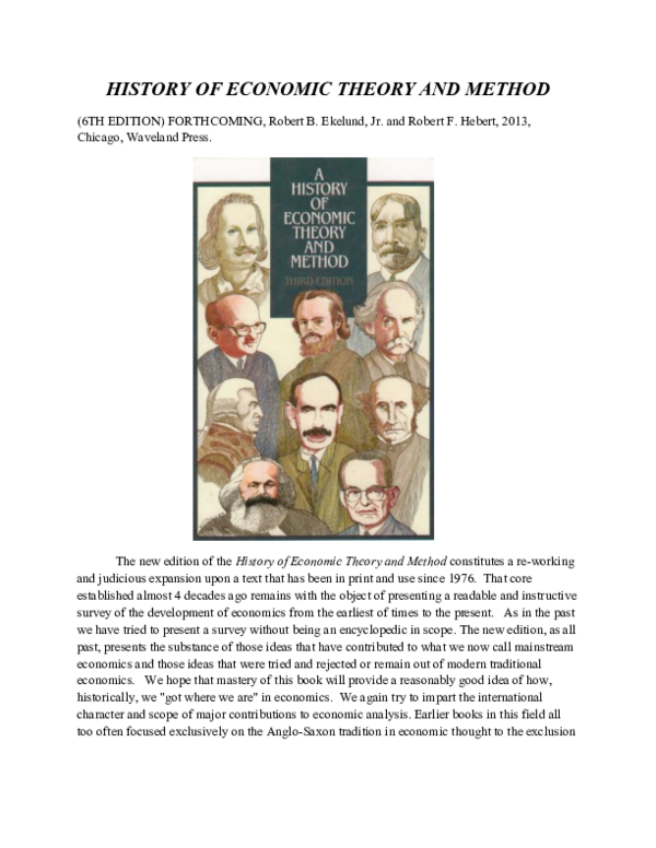 (PDF) A history of economic theory and method