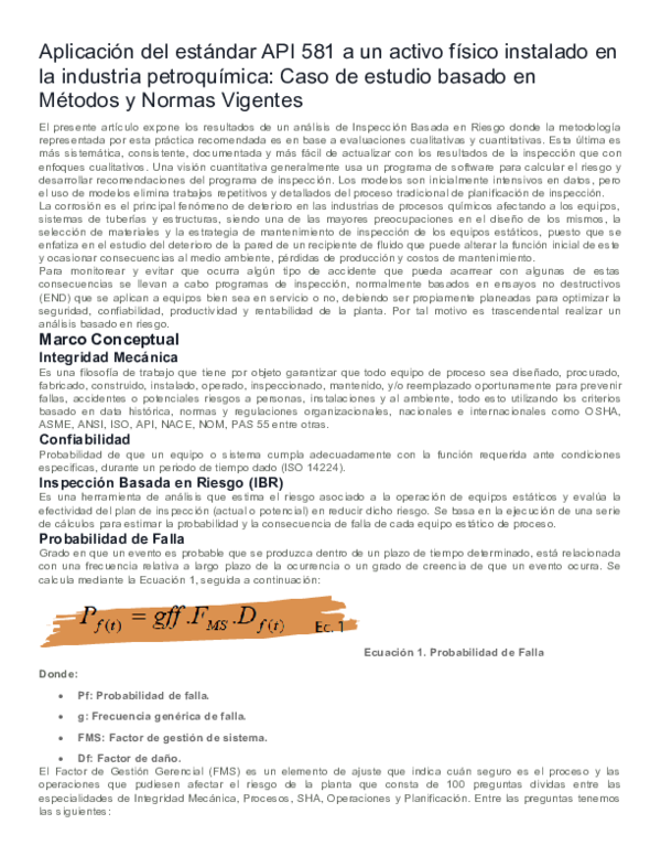 (DOC) Aplicación del estándar API 581 a un activo físico instalado en ...