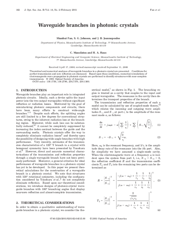 (PDF) Waveguide branches in photonic crystals